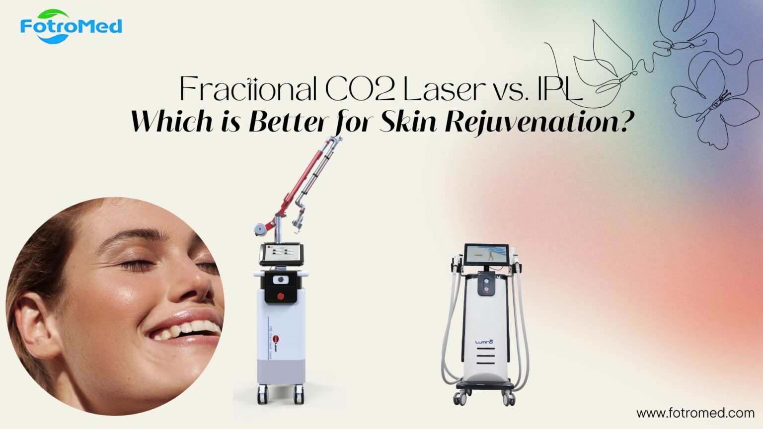 How do fractional CO2 lasers compare to IPL for skin rejuvenation treatments?